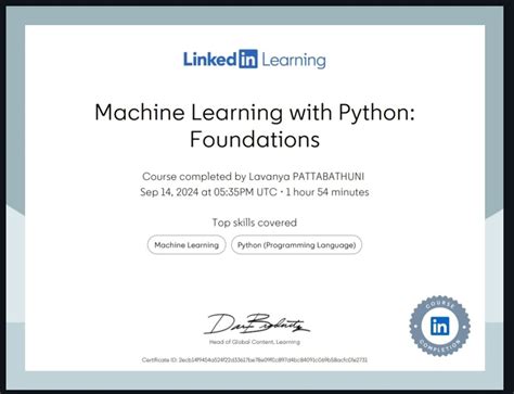 Lavanya Pattabathuni On Linkedin Finished The Course On Foundations For Machine Learning With