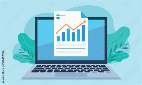 Document Graphics With Line Chart And Data The Graph Is Ascending There Is An Orange Arrow