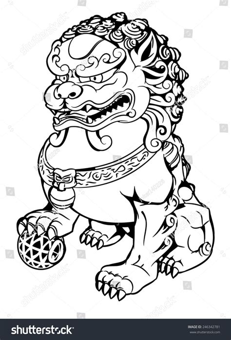 Chinese Guardian Lion Drawing Chinese Tatoeages Tatoeages Japans