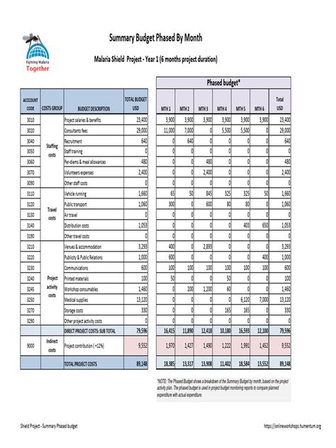 shield project summary phased budget pdf per diem economies