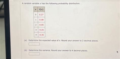 Solved A Random Variable X Has The Following Probability Chegg