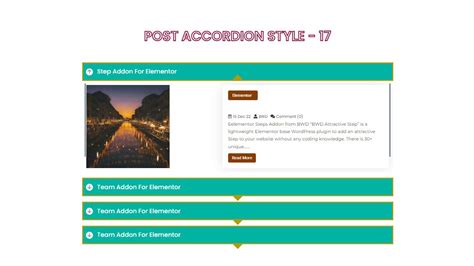 Blog Post Accordion Addon For Elementor By Bestwpdeveloper Codecanyon