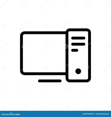 Computer Vector Thin Line Icon Stock Vector Illustration Of Website Electronic