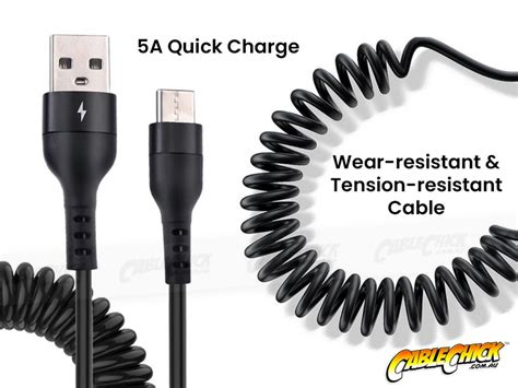 Coiled Usb C Charging Cable Usb Type A C Cable