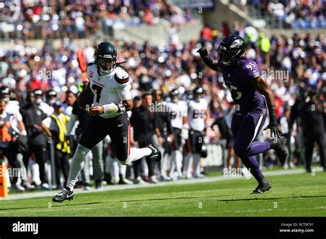 Houston Texans Quarterback C J Stroud 7 Runs The Ball As Baltimore