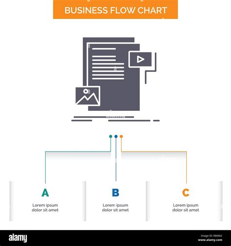Data Document File Media Website Business Flow Chart Design With 3