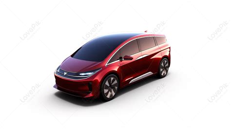 최첨단 3d 모델 흰색 배경에 고립 된 빨간색 전기 미니밴 자동차 최첨단 3d 모델 흰색 배경에 고립 된 빨간색 전기