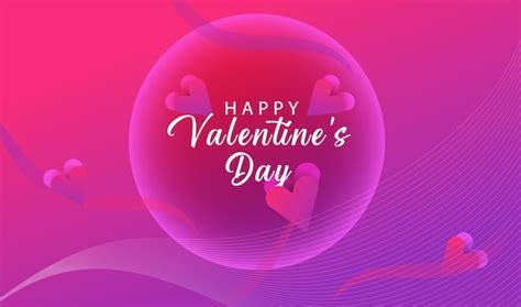 해피 발렌타인 데이 배경 프리미엄 벡터