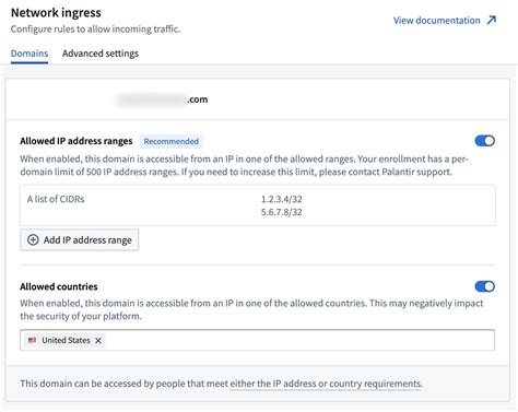 Enrollment Settings • Configure Ingress • Palantir