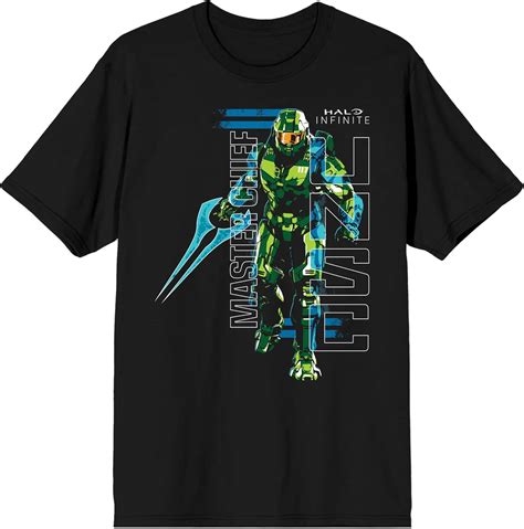 Halo Infinite Master Chief Unsc Logo Crew Neck Short Sleeve Mens Black