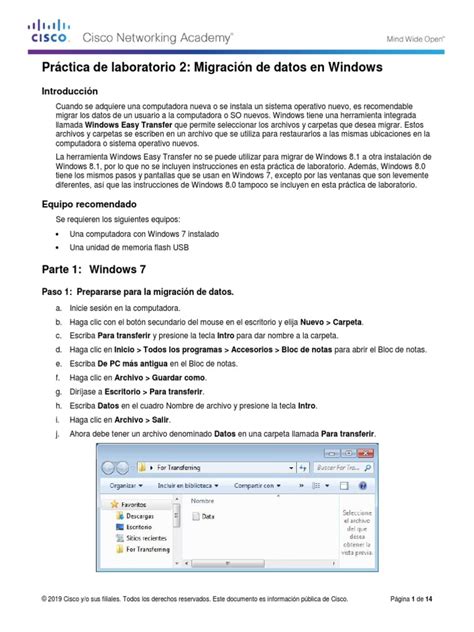 s1 práctica de laboratorio 2 migración de datos en windows 7 pdf