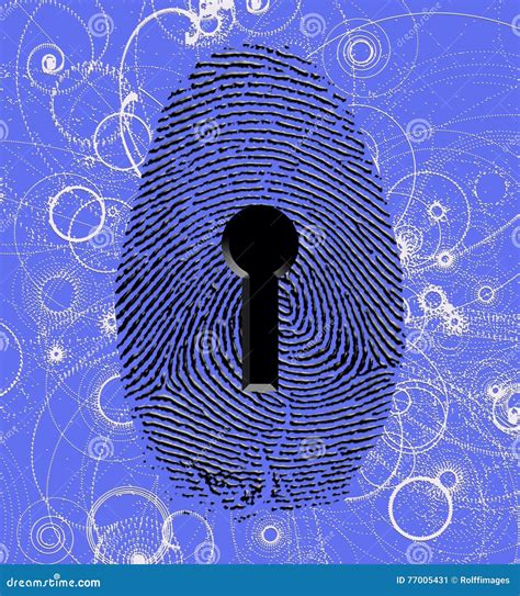 Fingerprint With Lock Line And Glyph Icon Finger Scan Locked Vector Illustration Isolated On