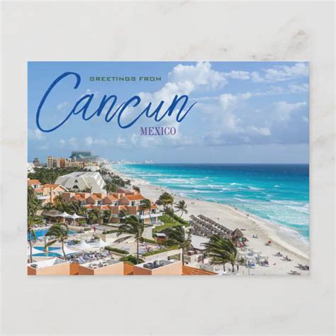 Greetings From Cancun Mexico Scenic Postcard Zazzle