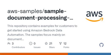 Github Aws Samplessample Document Processing With Amazon Bedrock