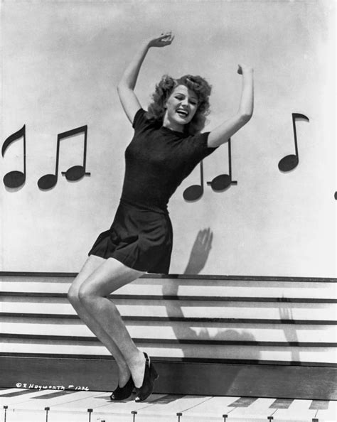 Rita Hayworth Dancing With A Musical Notes Background Photo Print 8 X