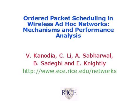 Ordered Packet Scheduling In Wireless Ad Hoc Networks