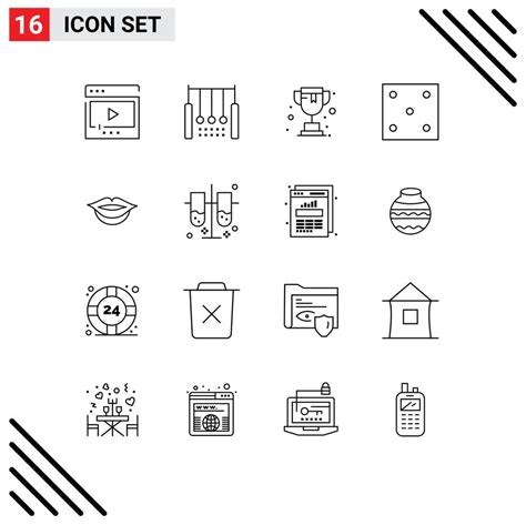 16 Thematic Vector Outlines And Editable Symbols Of Lips Ludo Ring Game