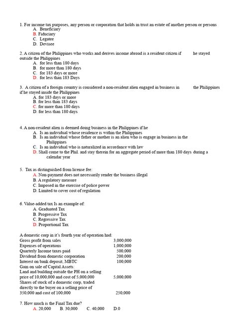 Midterm Exam Answerscompress Pdf Taxes Income Tax