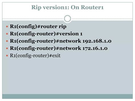 Rip Version1 Configuration On Cisco Router Pptx