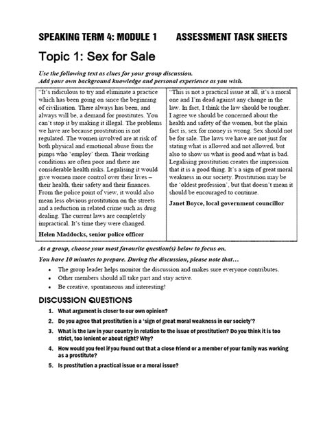 Spk T4 Assessment Topic 1 Sex For Sales Pdf Prostitution
