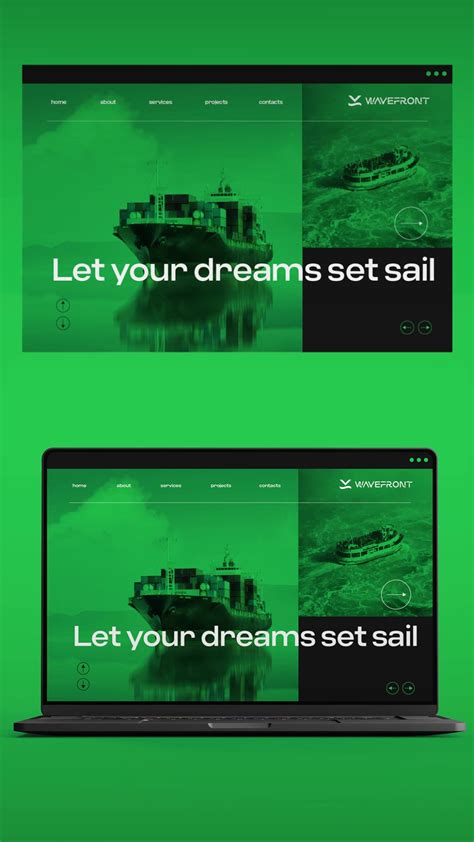 The Logo Design Of Wavefront Is Tactfully Adapted From The Concept Of A Ship On The Sea Front