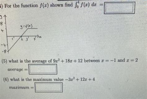 solved for the function f x shown find ∫04f x dx 5 what