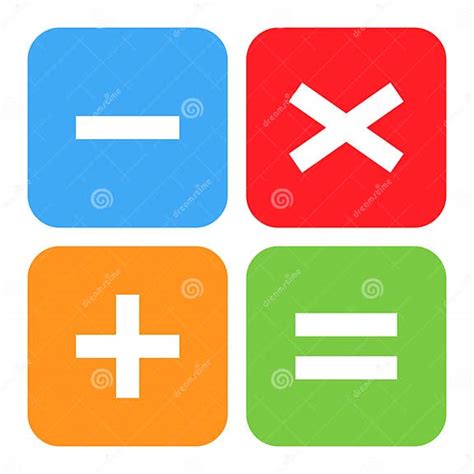 Más Menos Multiplicar E Igual A Símbolo Matemático Educación
