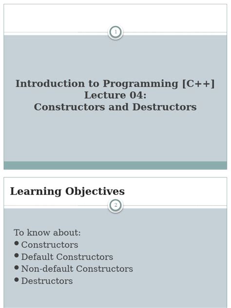 C Constructors And Destructors Guide Pdf Constructor Object