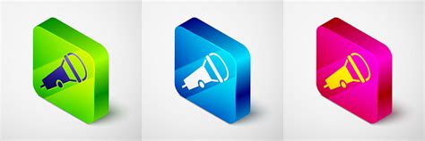 회색 배경에서 격리된 등색 마이크 아이콘입니다 공기 라디오 마이크 마이크에 스피커 기호입니다 정사각형 버튼입니다 벡터 3차원 형태에 대한 스톡 벡터 아트 및 기타 이미지