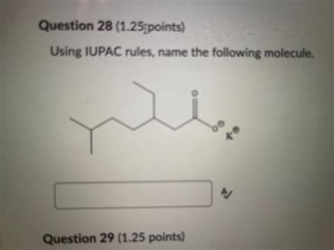 solved question 26 1 25 points using iupac rules name the