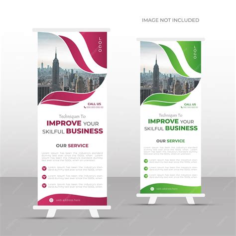 Premium Vector Modern Exhibition Stand Pull Up Banner Or Roll Up