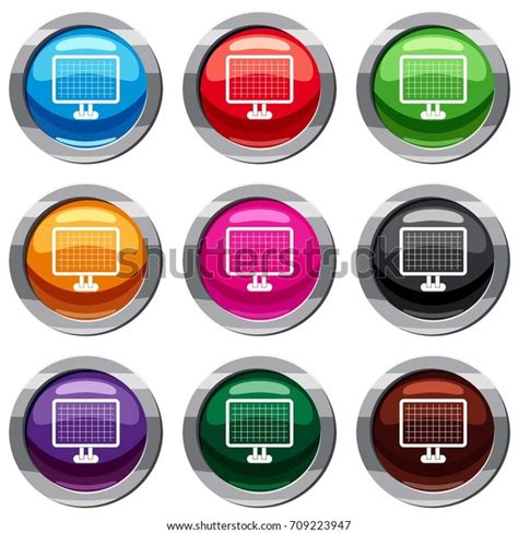 computer monitor program architecture simple style stock vector