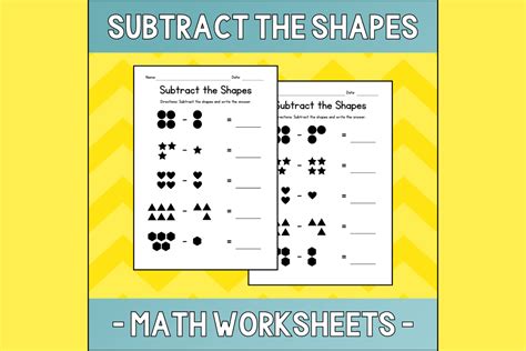 Subtracting Shapes Worksheets Graphic By Atlasart · Creative Fabrica