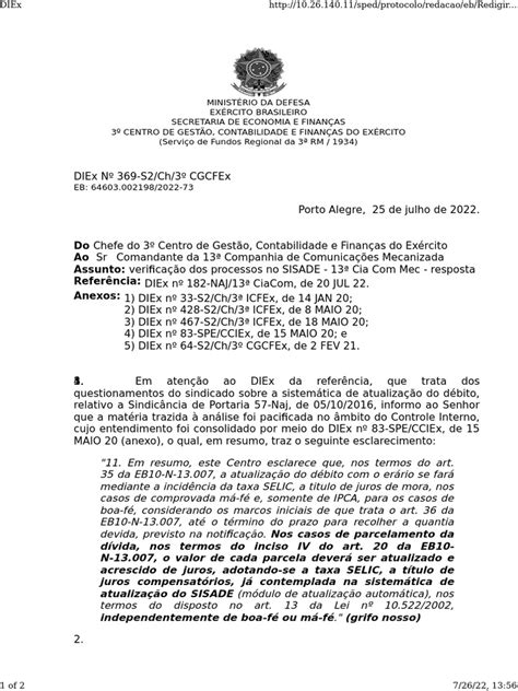 Diex 369 S2 Ch 3º Cgcfex Pdf Juros