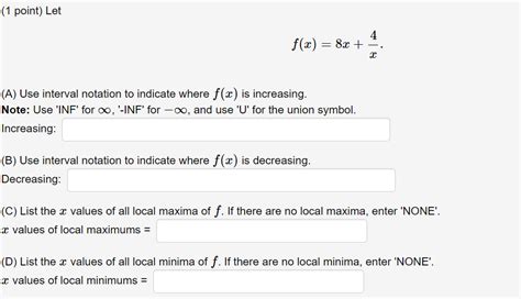 Solved Point Letf X X X A Use Interval Notation Chegg