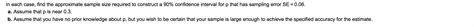 solved in each case find the approximate sample size