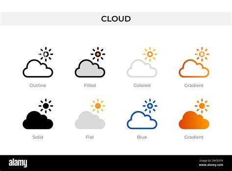 Cloud Icon In Different Style Cloud Vector Icons Designed In Outline