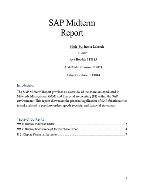 Sap Midterm Report Pdf Receipt Computing