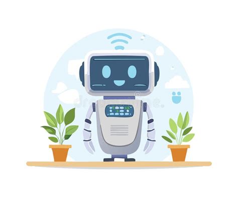 Home Assistant Robot Simple Illustration Stock Vector Illustration Of