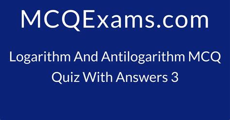 Mcq Questions For Class 11 Commerce Applied Mathematics Logarithm And Antilogarithm Quiz 3