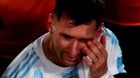 Emotional Lionel Messi Breaks Down In Tears During Copa America Celebrations 10092021
