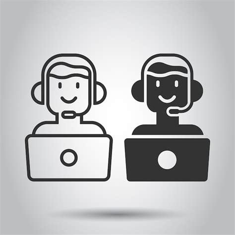Premium Vector Helpdesk Icon In Flat Style Headphone Vector Illustration On White Isolated
