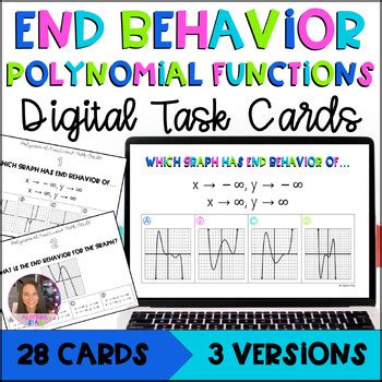 Polynomial Functions End Behavior Task Cards Print And Digital By Algebra Star