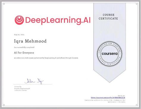 Iqra Mehmood On Linkedin Ai Artificialintelligence Certification Learning Aiforeveryone