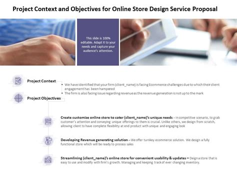 Project Context And Objectives For Online Store Design Service Proposal Ppt PowerPoint