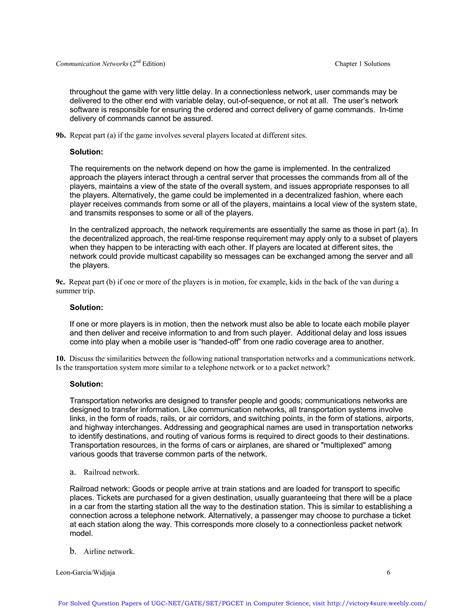 Solution Manual Of Communication Networks By Alberto Leon Garcia And Indra Widjaja Pdf