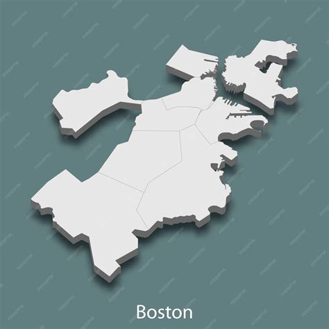 Mapa Isométrico 3d De Boston Es Una Ciudad De Estados Unidos Vector