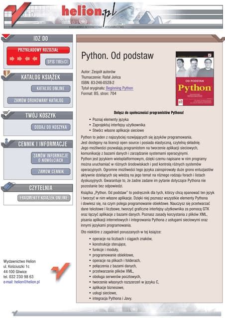 Python Od Podstaw Pdf