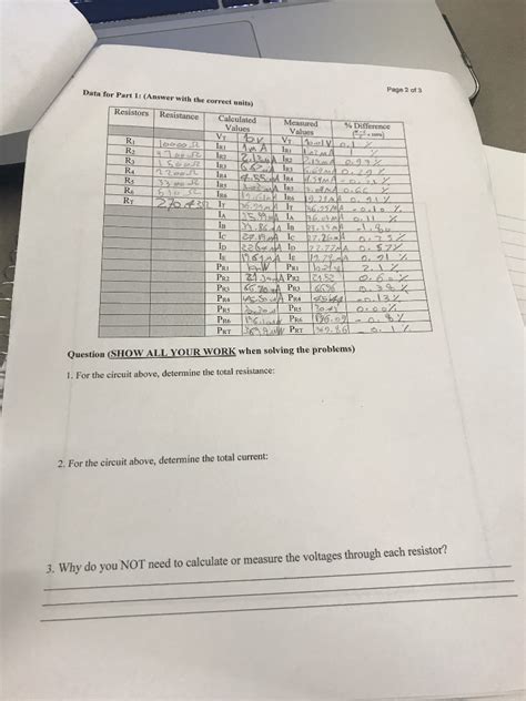 solved page 2 of 3 data for part 1 answer with the correct