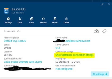 Asp Net Create Database On Azure Using Entiitty Framework Stack Overflow